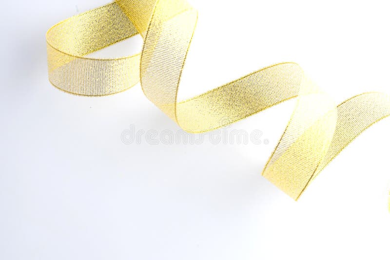Golden Ribbon Collection Isolated Stock Image - Image of party, ribbon ...