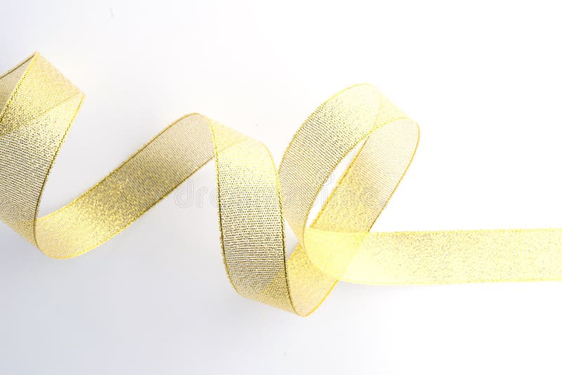Golden Ribbon Collection Isolated Stock Photo - Image of texture, gold ...
