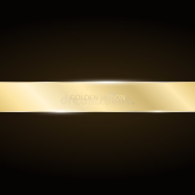 Golden Ribbon on a Dark Background. Golden Luxury Strip for ...