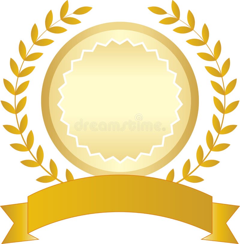 Golden Laurel Wreath with Ribbon. Vector Luxury Design Element. Stock ...