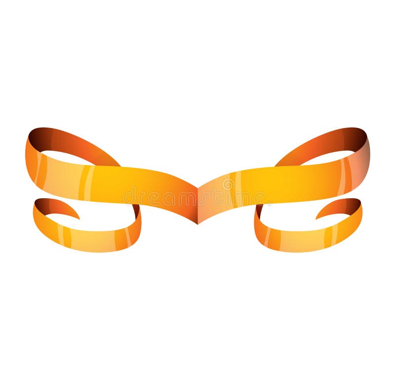 Golden Ribbon Vector Illustration Stock Vector - Illustration of event ...