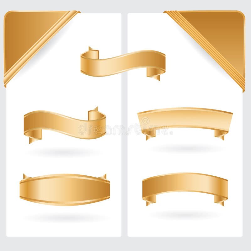 Vector Gold, Silver, Bronze Blank Medals and Horizontal Ribbons with ...