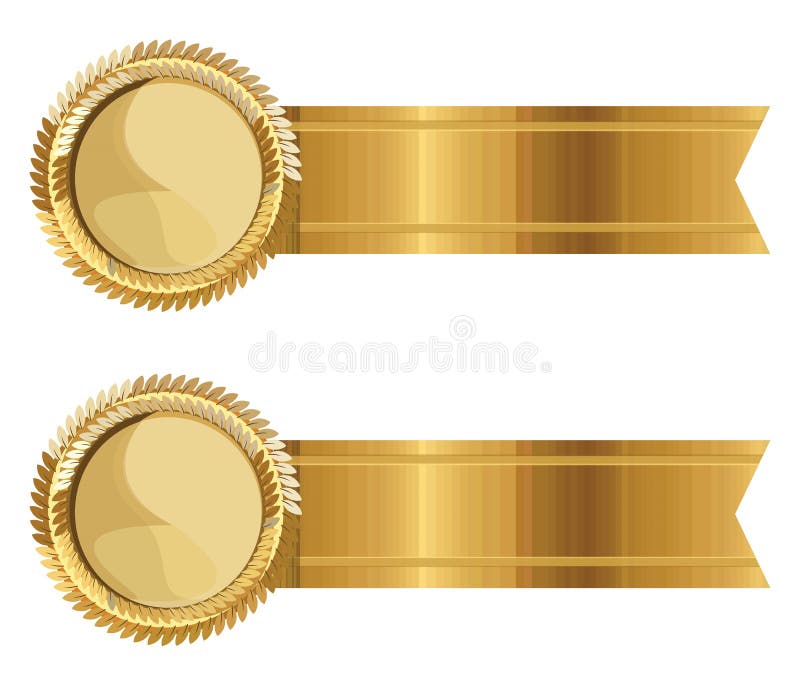 Golden ribbons, icon stock vector. Illustration of card - 262389258