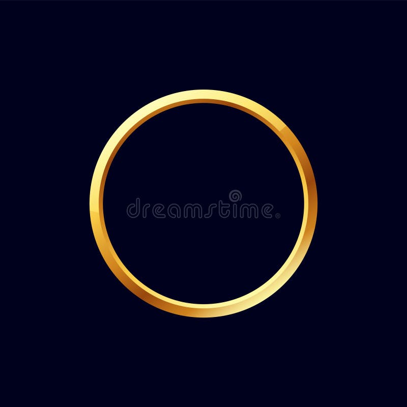 Golden Ring Frame Vector Illustration Stock Illustration - Illustration ...