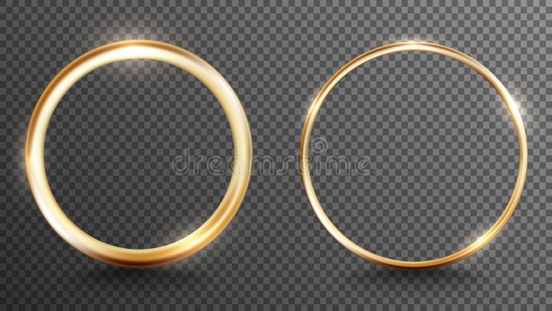 Golden Ring Isolated on Transparent Background. Vector Luxury Abstract ...