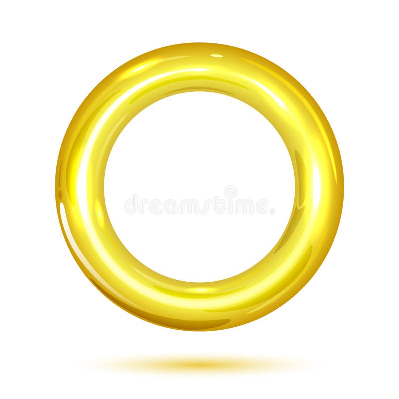 Gold Circle Isolate on White Background. Stock Vector - Illustration of ...