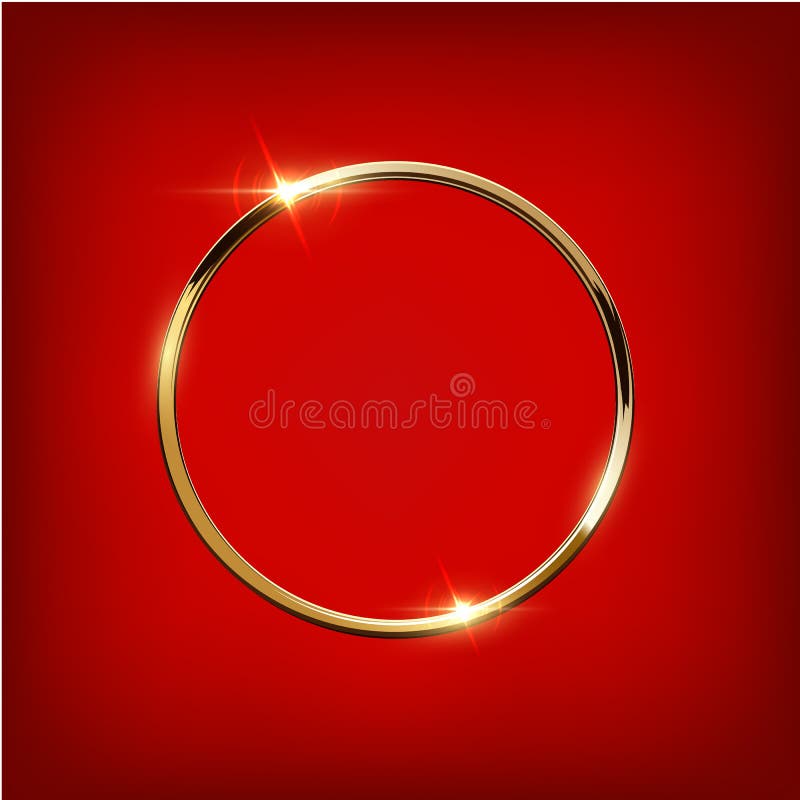 Golden Ring on Red Background. Vector Luxury Design Element. Stock ...