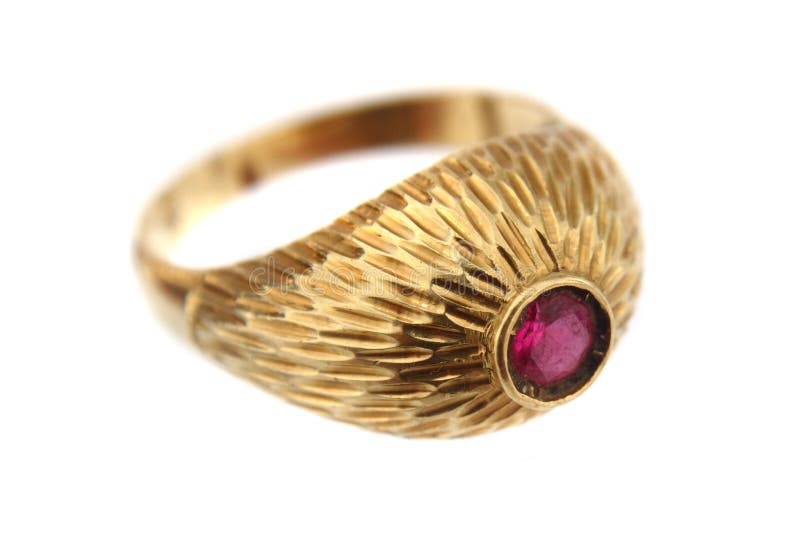 Golden ring with red gem stock photo. Image of stone - 29033096