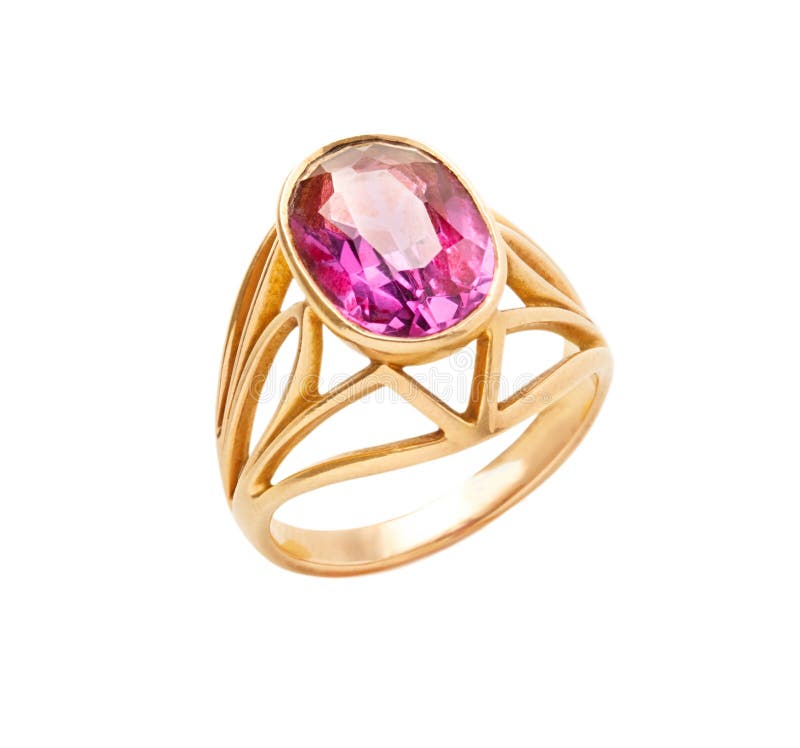 Golden ring with red stone stock photo. Image of scintillate - 46629954
