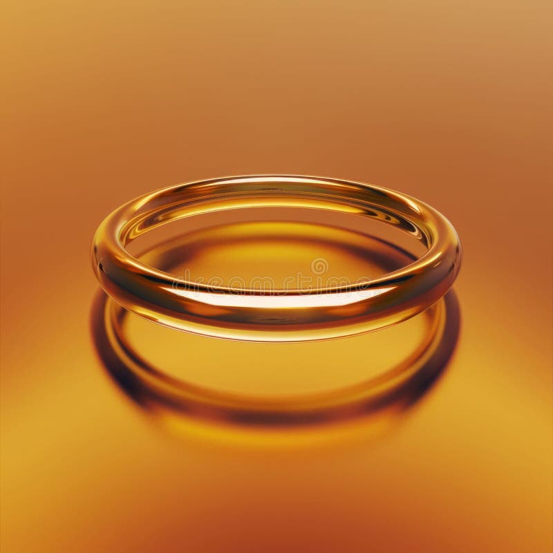 Golden Ring with Warm Reflection. Generative Ai Stock Illustration ...