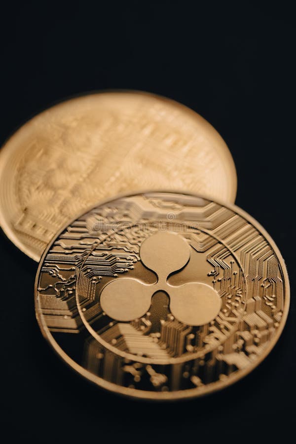 Golden Ripple XRP Cryptocurrency Editorial Photography - Image of ...