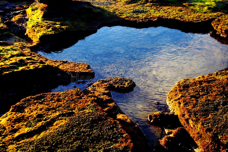 Golden rock stock photo. Image of water, small, reflective - 26167162