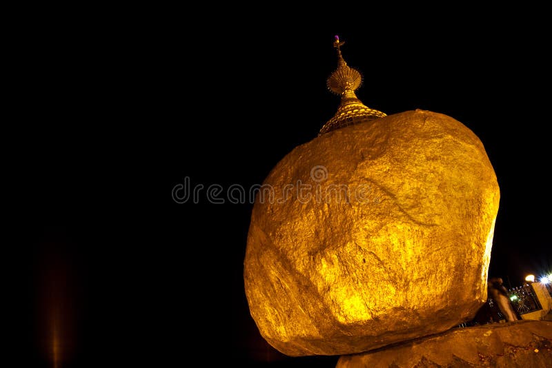 Golden rock stock image. Image of person, ethnic, buddhism - 51734557