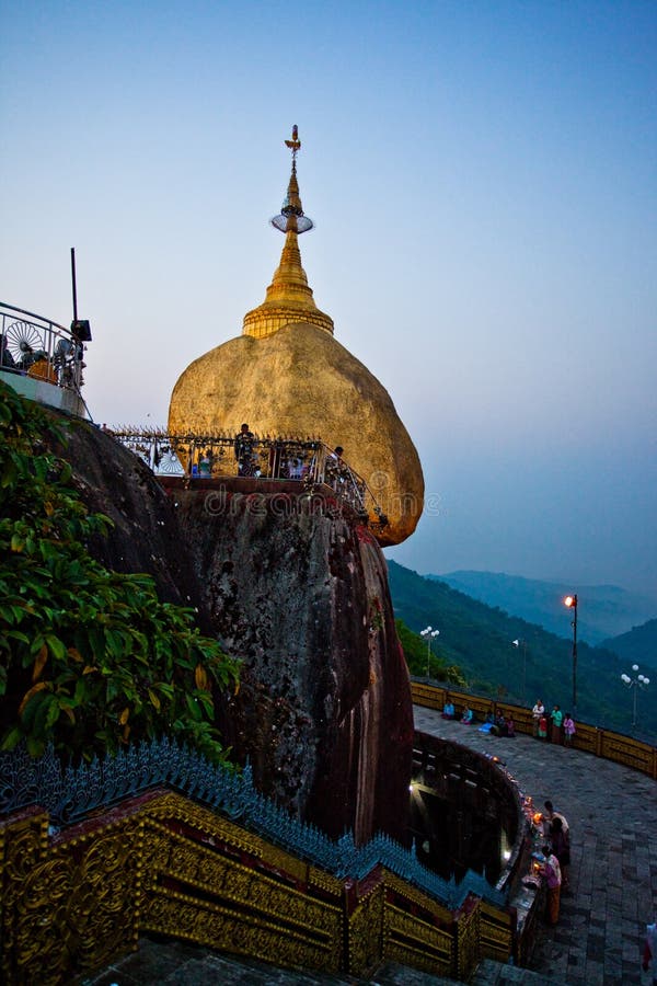 Golden rock editorial image. Image of monk, bagan, buddhism - 51738415