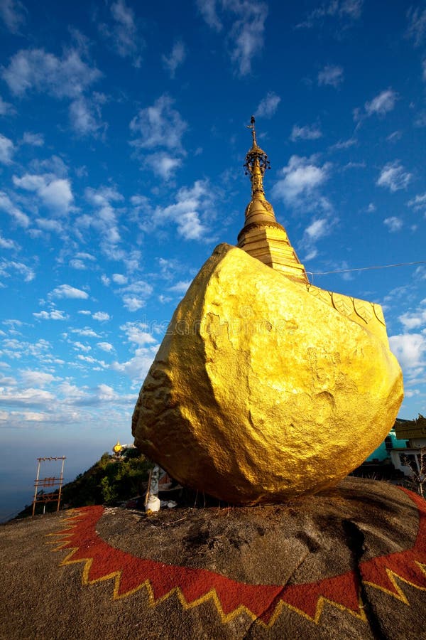 Golden Rock stock photo. Image of myanmar, building, blue - 54170644