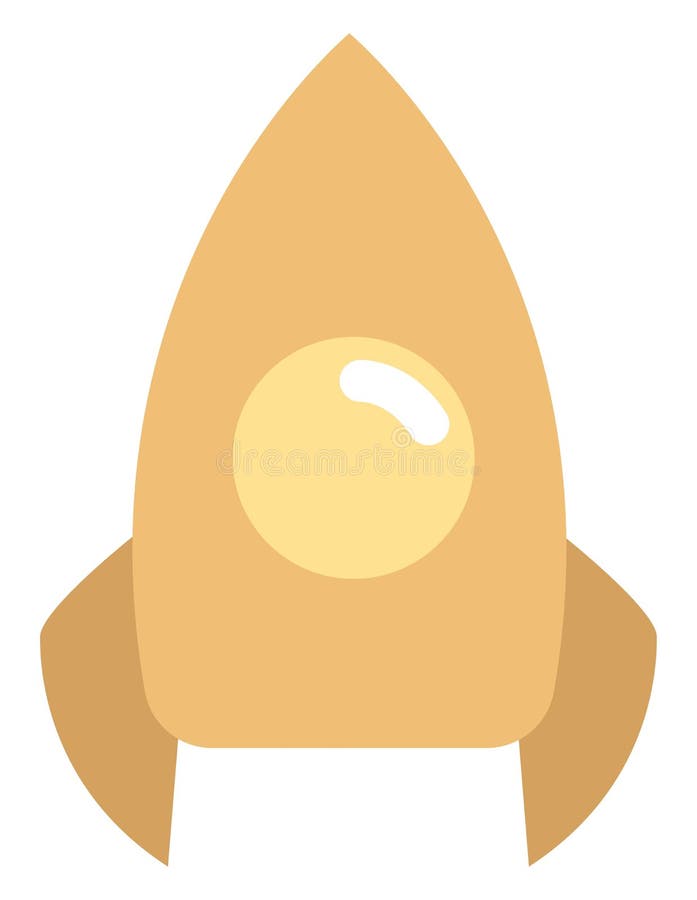 Golden rocket, icon stock vector. Illustration of science - 260377805