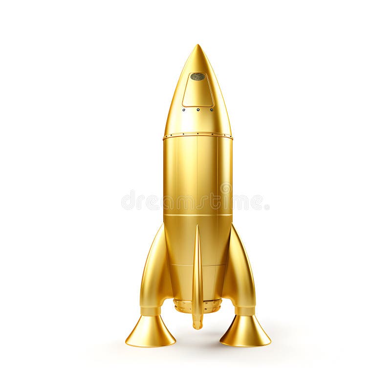 Golden Ship Isolated on White Background Stock Illustration ...