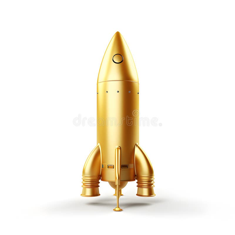 Golden Ship Isolated on White Background Stock Illustration ...