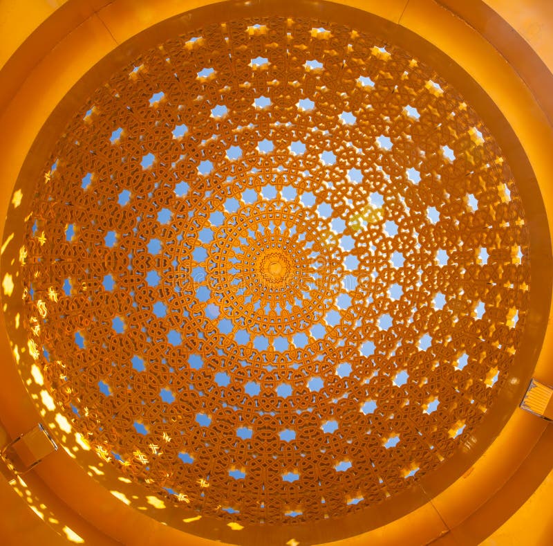 Golden Roof with Arab Patterns Stock Photo - Image of covering, dome ...