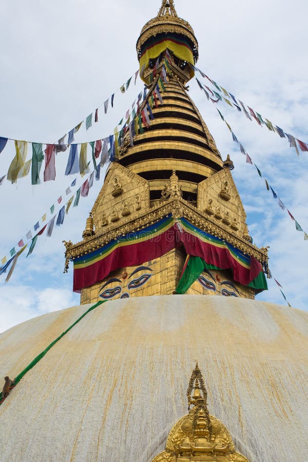 Golden Roof of the Monkey Temple in Nepal Stock Photo - Image of ...
