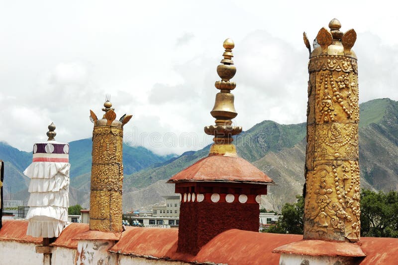 Golden Roofs of a Famous Lamasery Stock Image - Image of tibetan ...