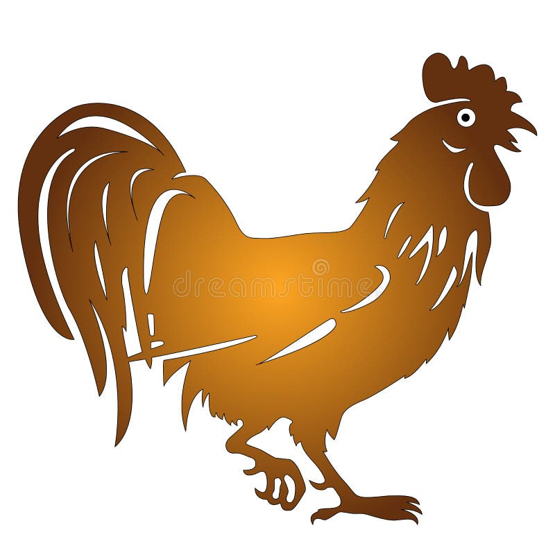 Golden rooster silhouette stock vector. Illustration of isolated - 66122751
