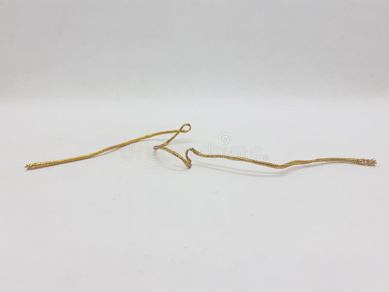 A Golden Rope Accessory on White Isolation Background Stock Photo ...