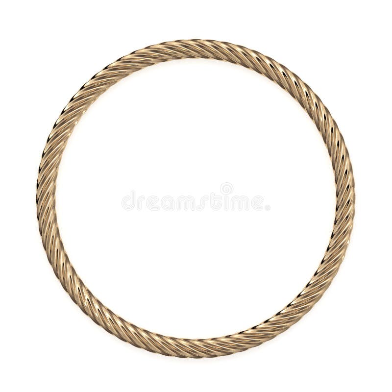 Golden Rope Circle 3d Rendering Stock Illustration - Illustration of ...