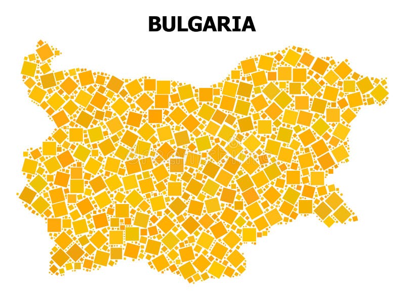 Golden Rotated Square Pattern Map of Bulgaria Stock Illustration ...