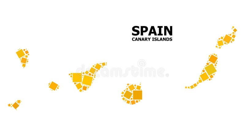 Golden Rotated Square Pattern Map of Canary Islands Stock Illustration ...
