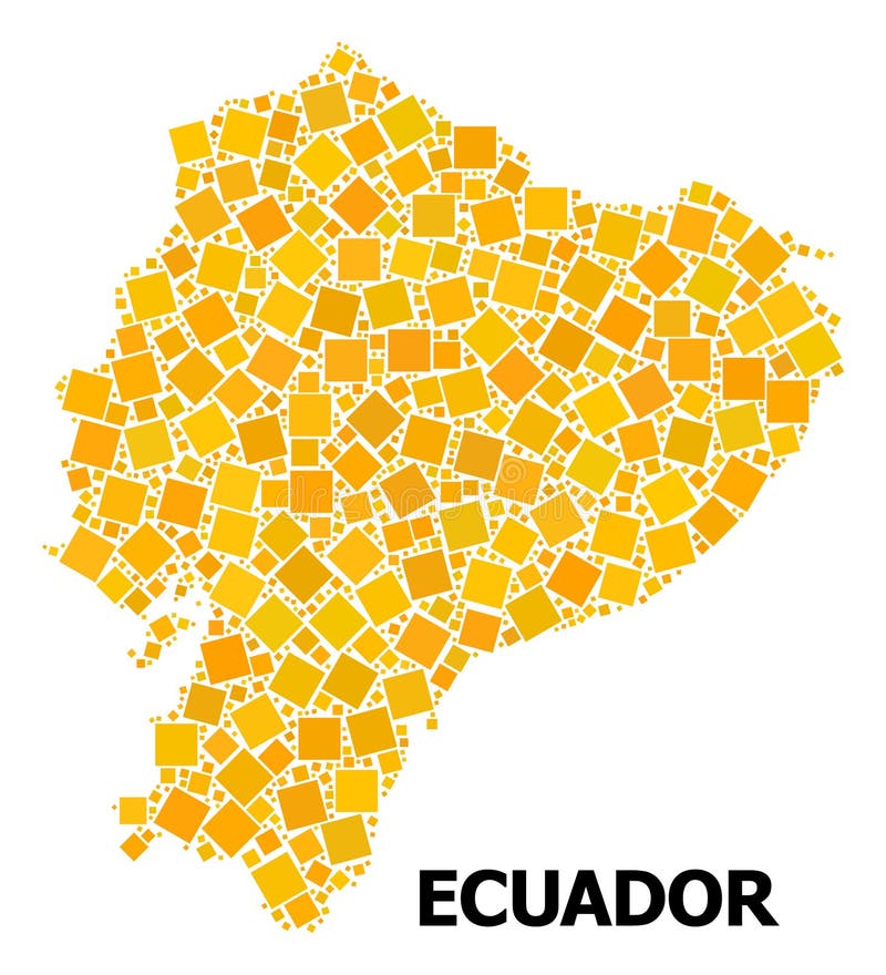 3d golden map of Ecuador stock illustration. Illustration of flag - 6529679