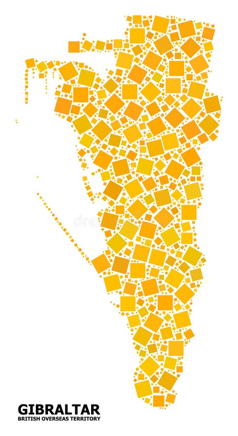 Golden Rotated Square Pattern Map of Gibraltar Stock Illustration ...
