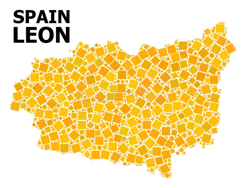 Golden Rotated Square Pattern Map of Leon Province Stock Illustration ...