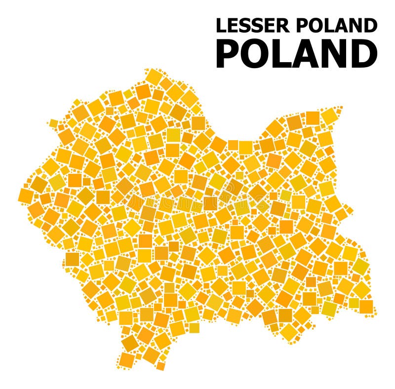 Golden Rotated Square Pattern Map of Lesser Poland Province Stock ...