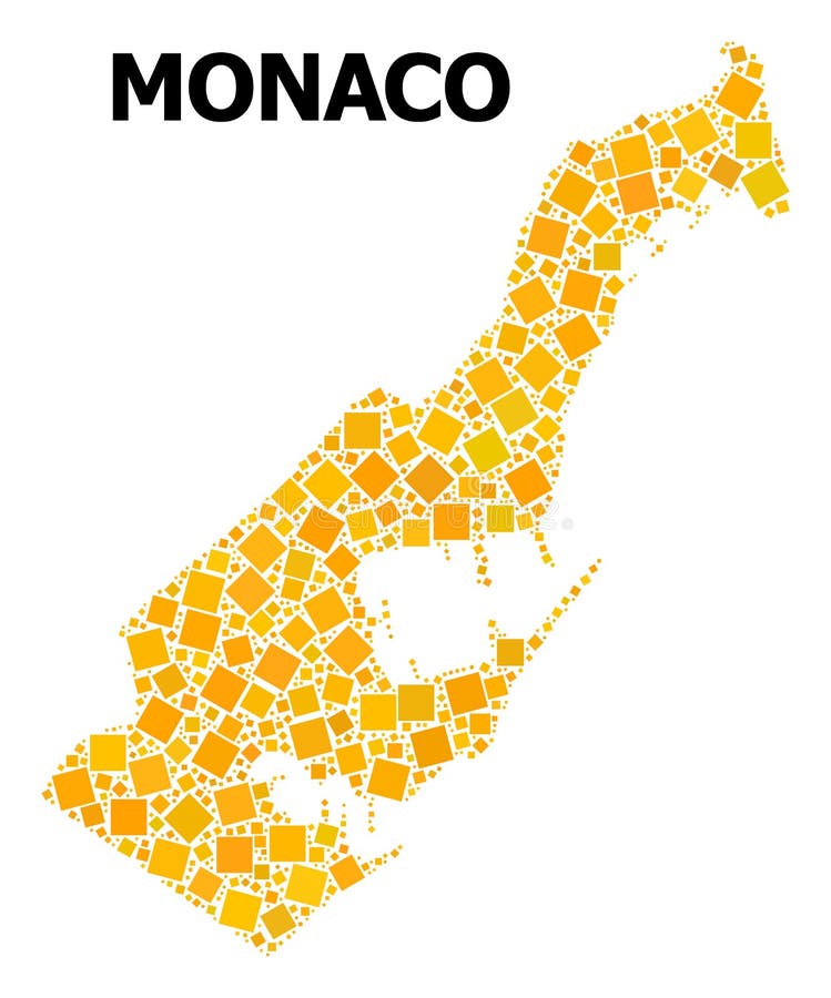 Golden Rotated Square Pattern Map of Monaco Stock Illustration ...