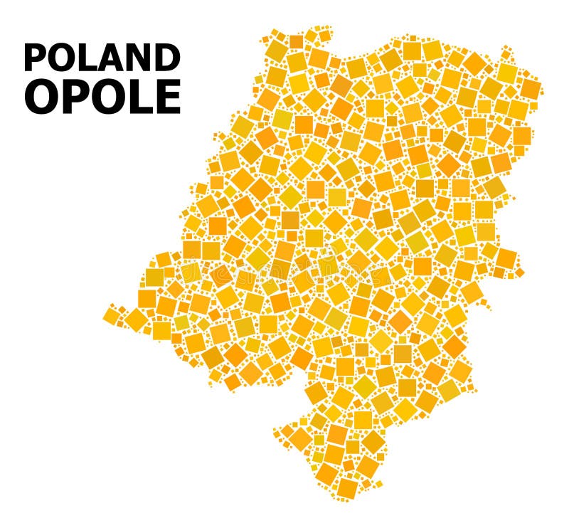 Golden Rotated Square Pattern Map of Opole Province Stock Illustration ...