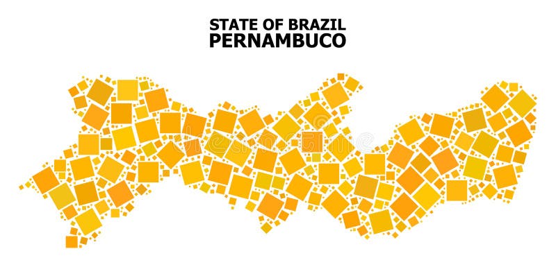 Golden Rotated Square Pattern Map of Pernambuco State Stock ...