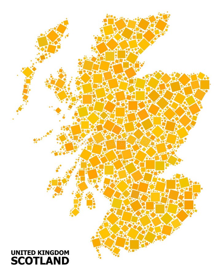 Golden Rotated Square Pattern Map of Scotland Stock Illustration ...