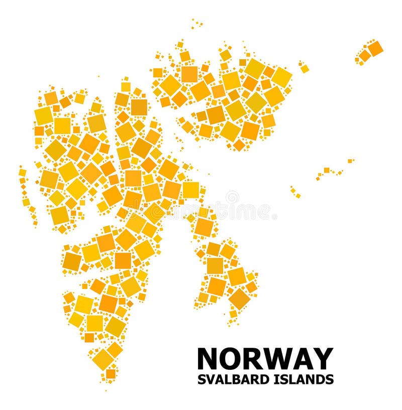 Golden Rotated Square Pattern Map of Svalbard Islands Stock ...