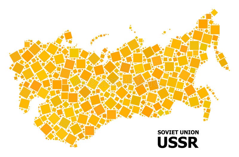 Golden Rotated Square Pattern Map of USSR Stock Illustration ...