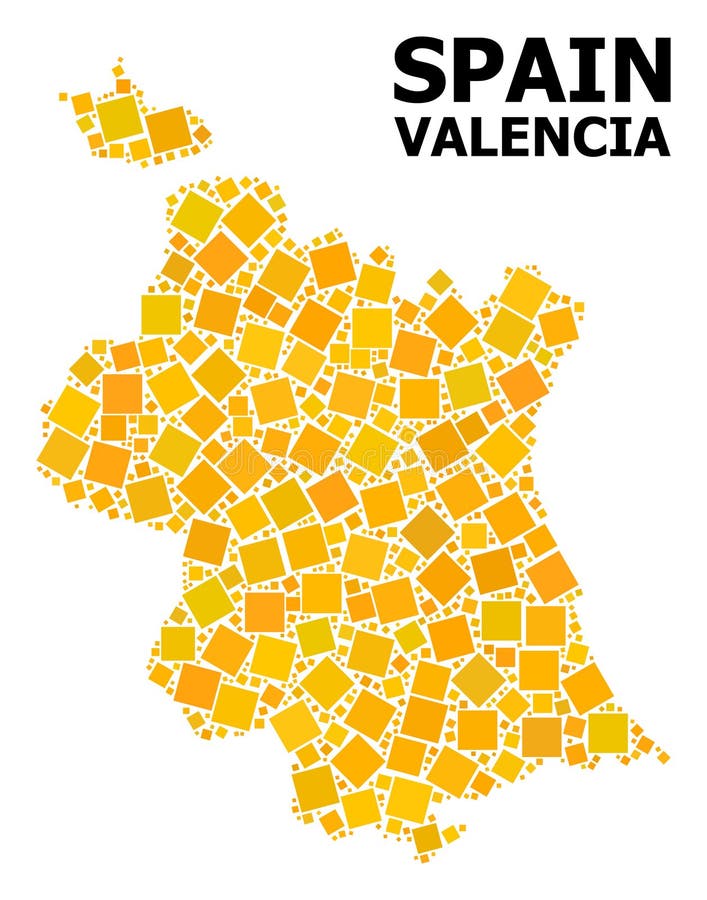 Golden Rotated Square Pattern Map of Valencia Province Stock ...
