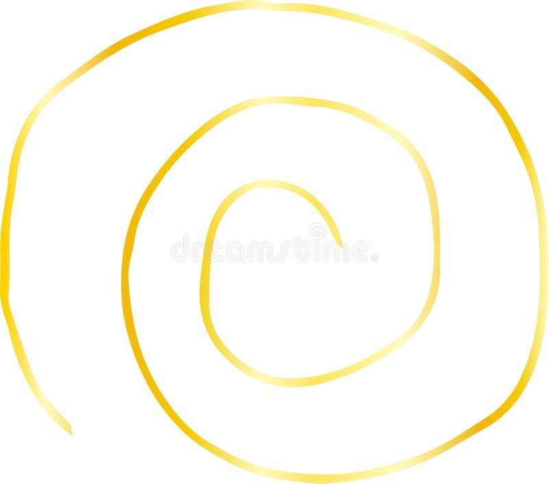 Golden Rough Sketch of Spiral Pattern Stock Vector - Illustration of ...