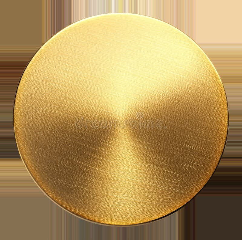 Golden Round Brushed Metallic Surface, Shiny Texture. Minimalist ...
