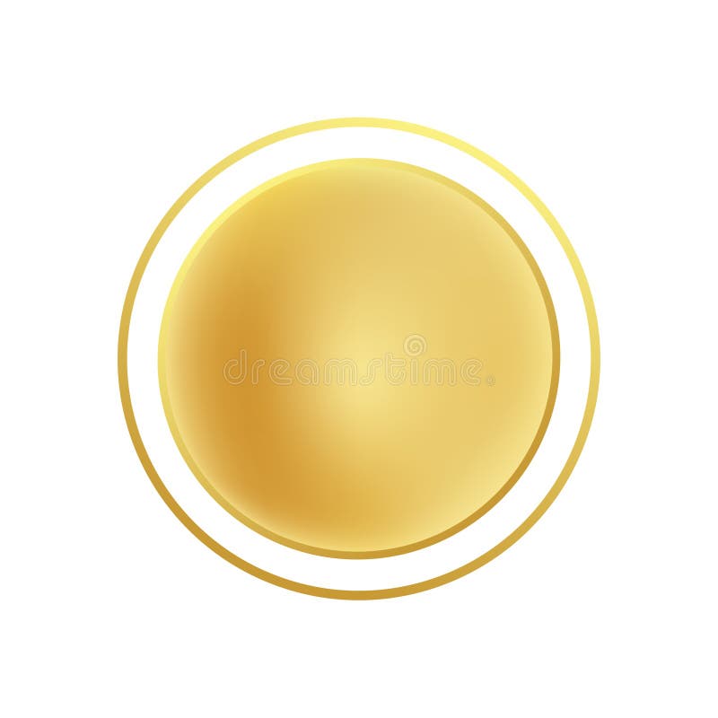 Golden Round Button with Gradient Stock Vector - Illustration of design ...