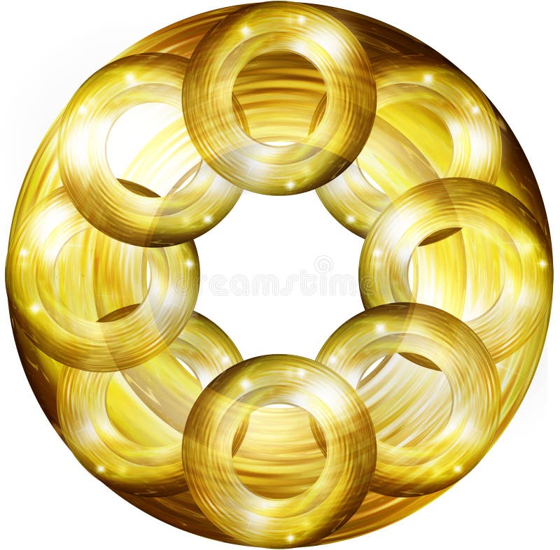 Golden Round Design Elements Stock Illustration - Illustration of marry ...