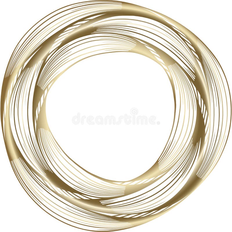 Golden Round Frame Abstract Shape Stock Vector - Illustration of gold ...