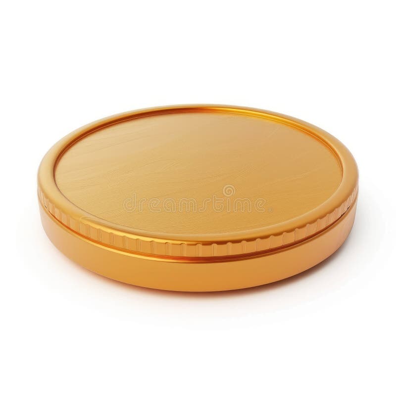 Golden Round Container Lid, Mockup for Design Stock Illustration ...