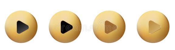 Golden Round Play Button. Gold Play Button. Stock Vector - Illustration ...