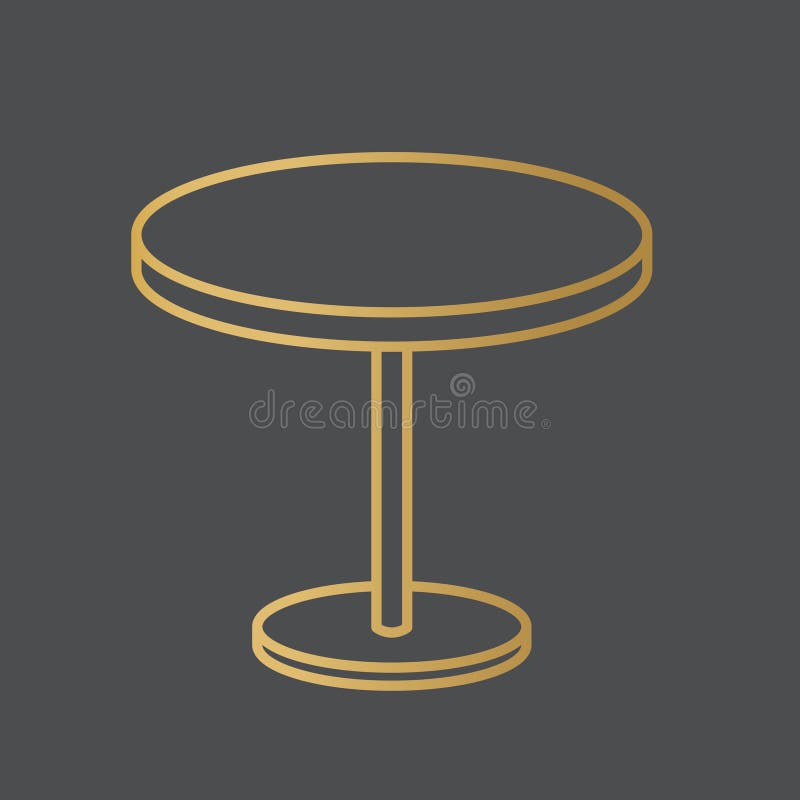 Golden round table icon stock vector. Illustration of shine - 175324355