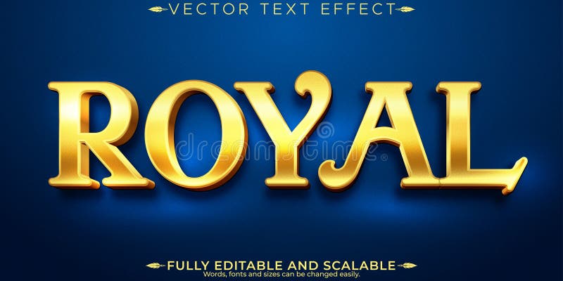 Golden Royal Text Effect, Editable Shiny and Elegant Text Style Stock ...